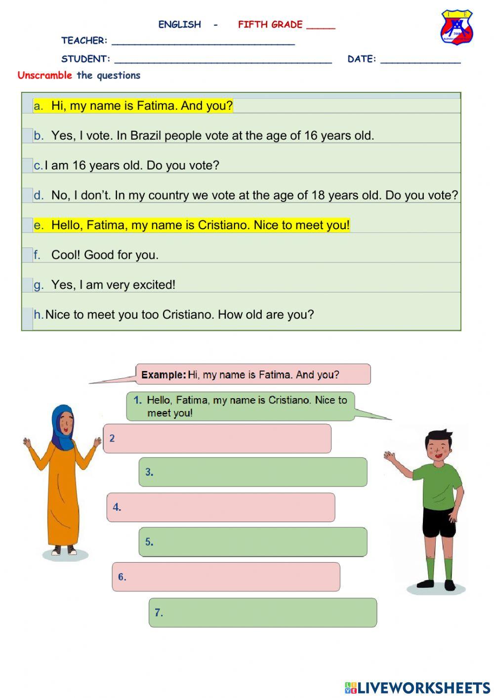 Personal information online exercise for SECONDARY | Live Worksheets