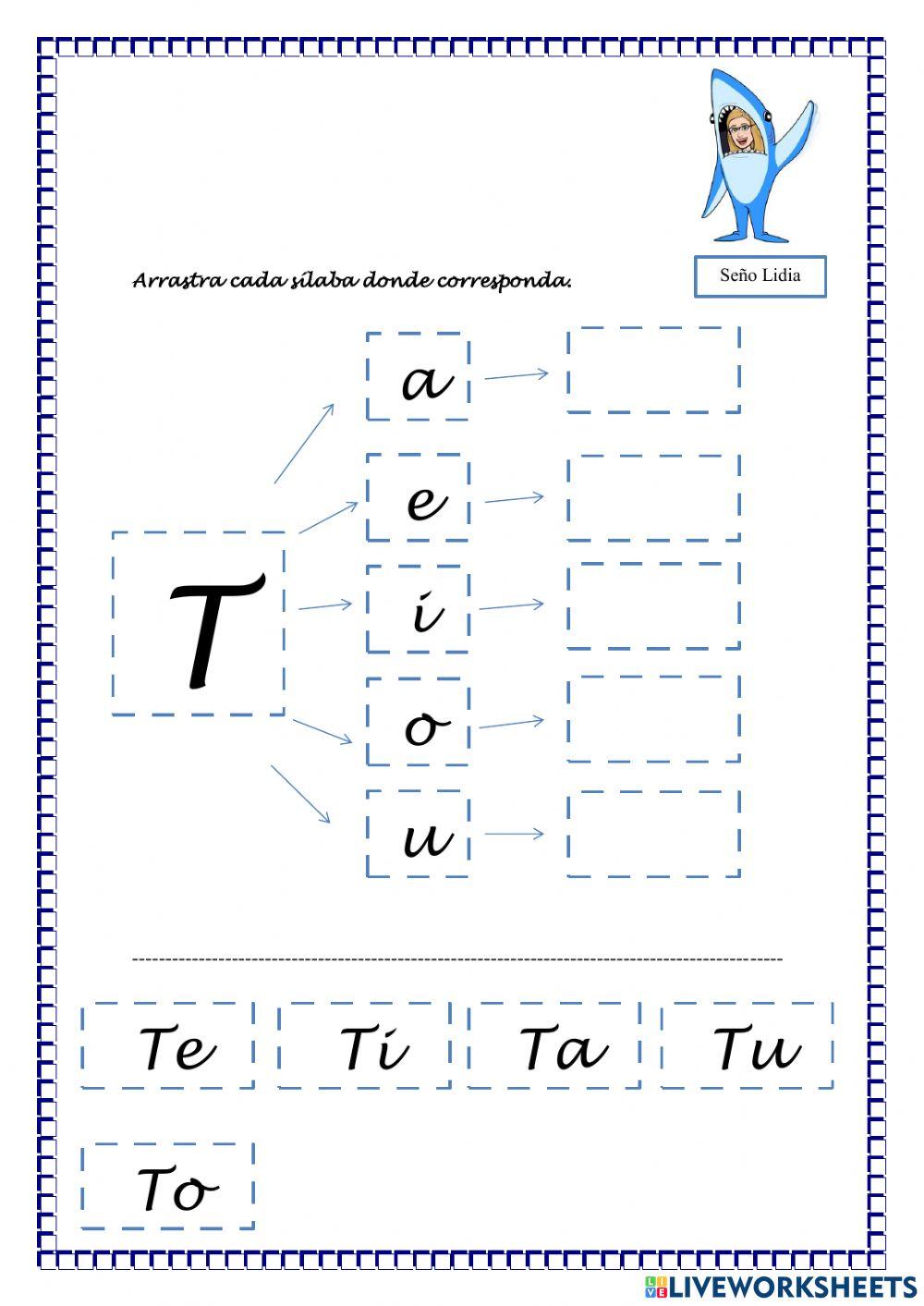 Letra T online exercise for Primero de Primaria | Live Worksheets