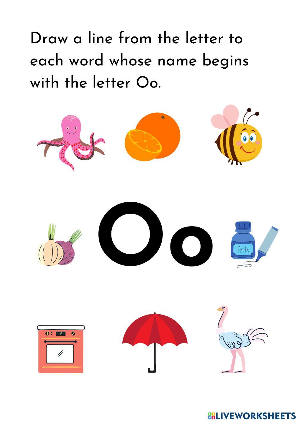 Letter Oo works… | Free Interactive Worksheets | 923899