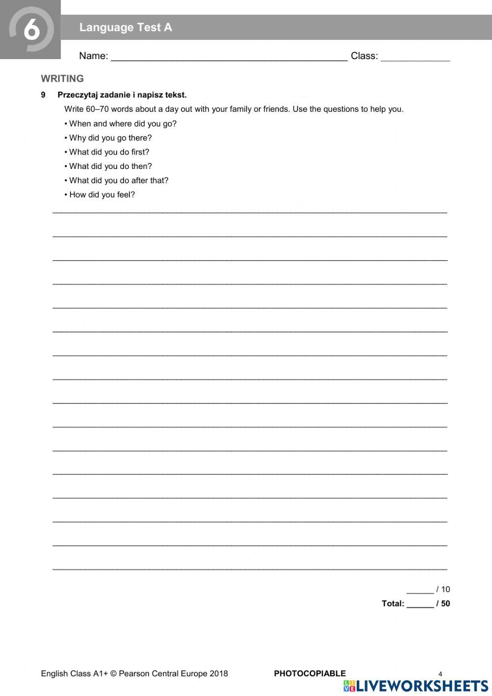 English Class A… | Free Interactive Worksheets | 4965661