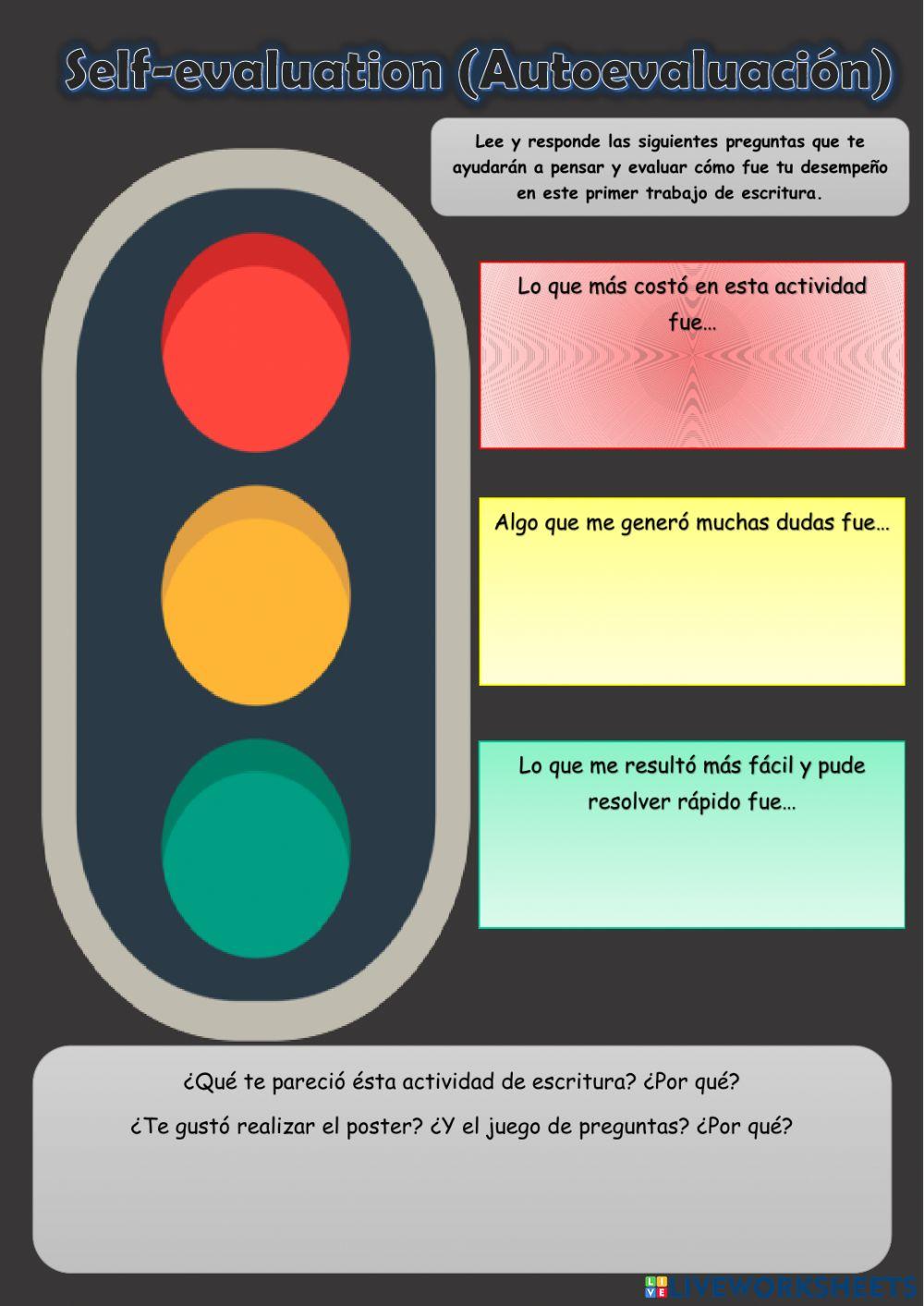 Self evaluation interactive activity | Live Worksheets