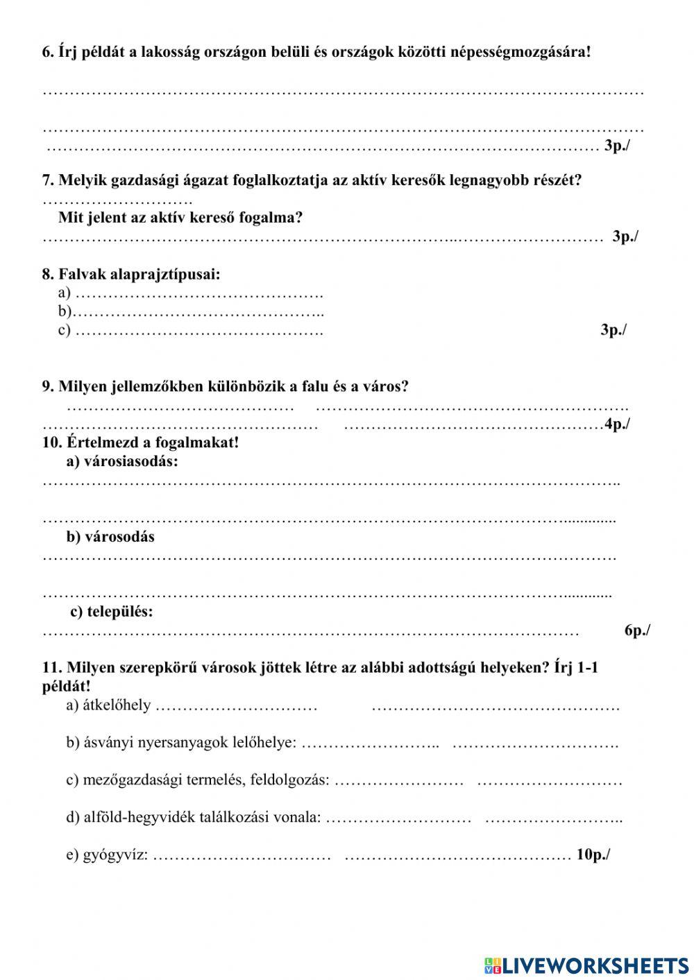 Magyarorsz g N pess g s Telep l sf ldrajza Worksheet Live Worksheets Magyarorsz g N pess g s Telep l sf ldrajza Worksheet Live Worksheets