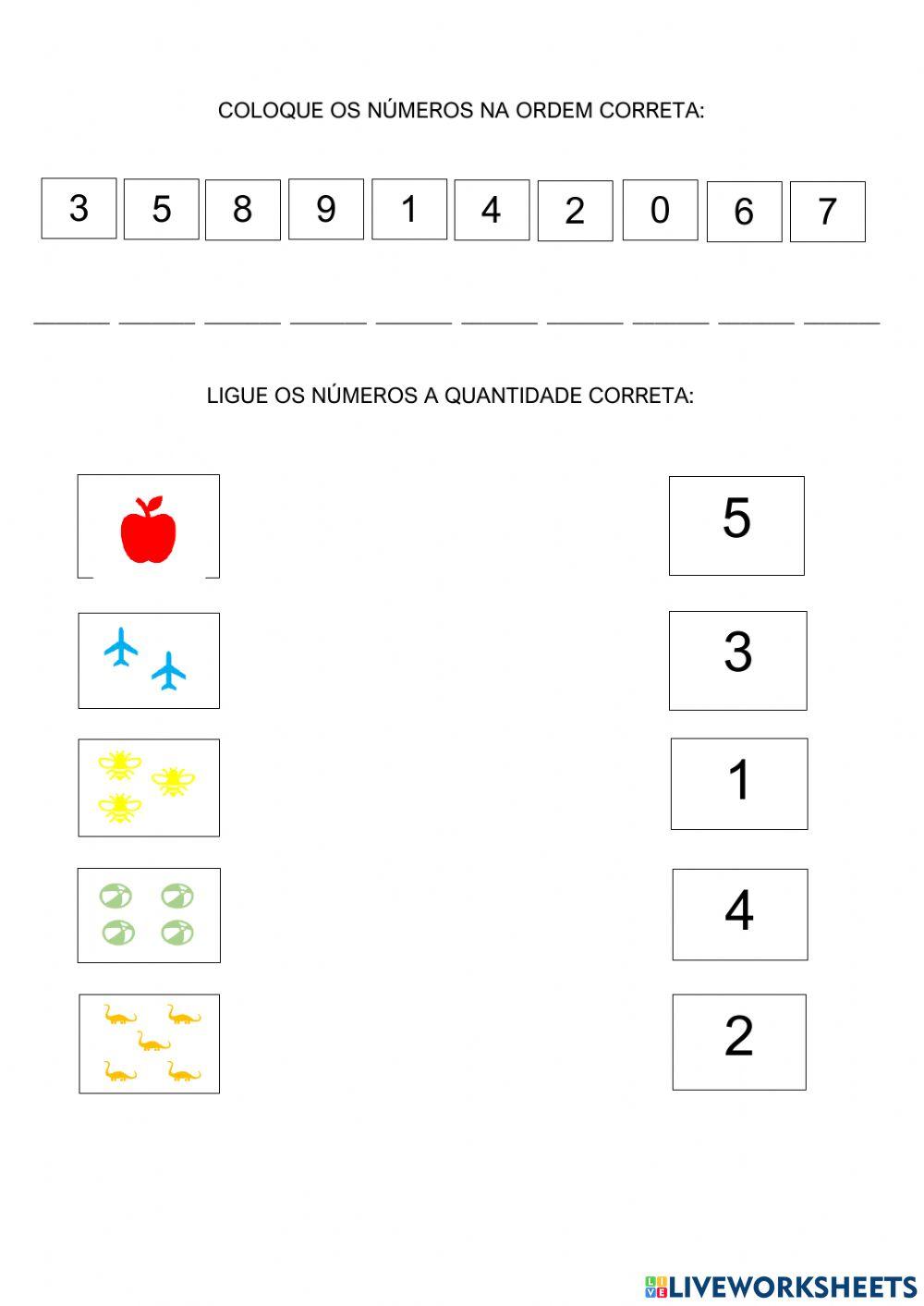 Ordem numerica online activity | Live Worksheets