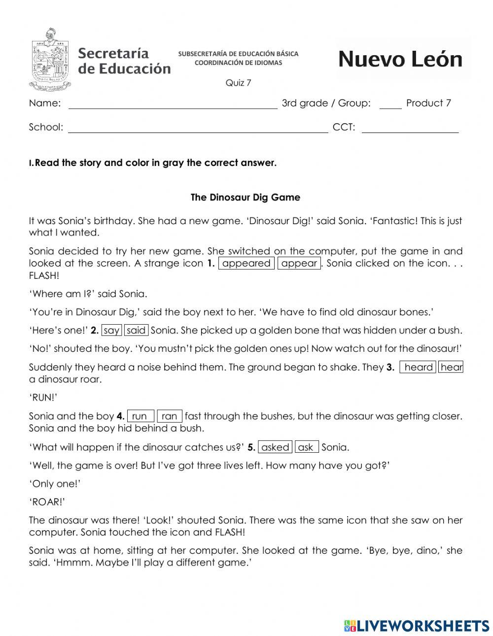 Quizz third grade march worksheet | Live Worksheets