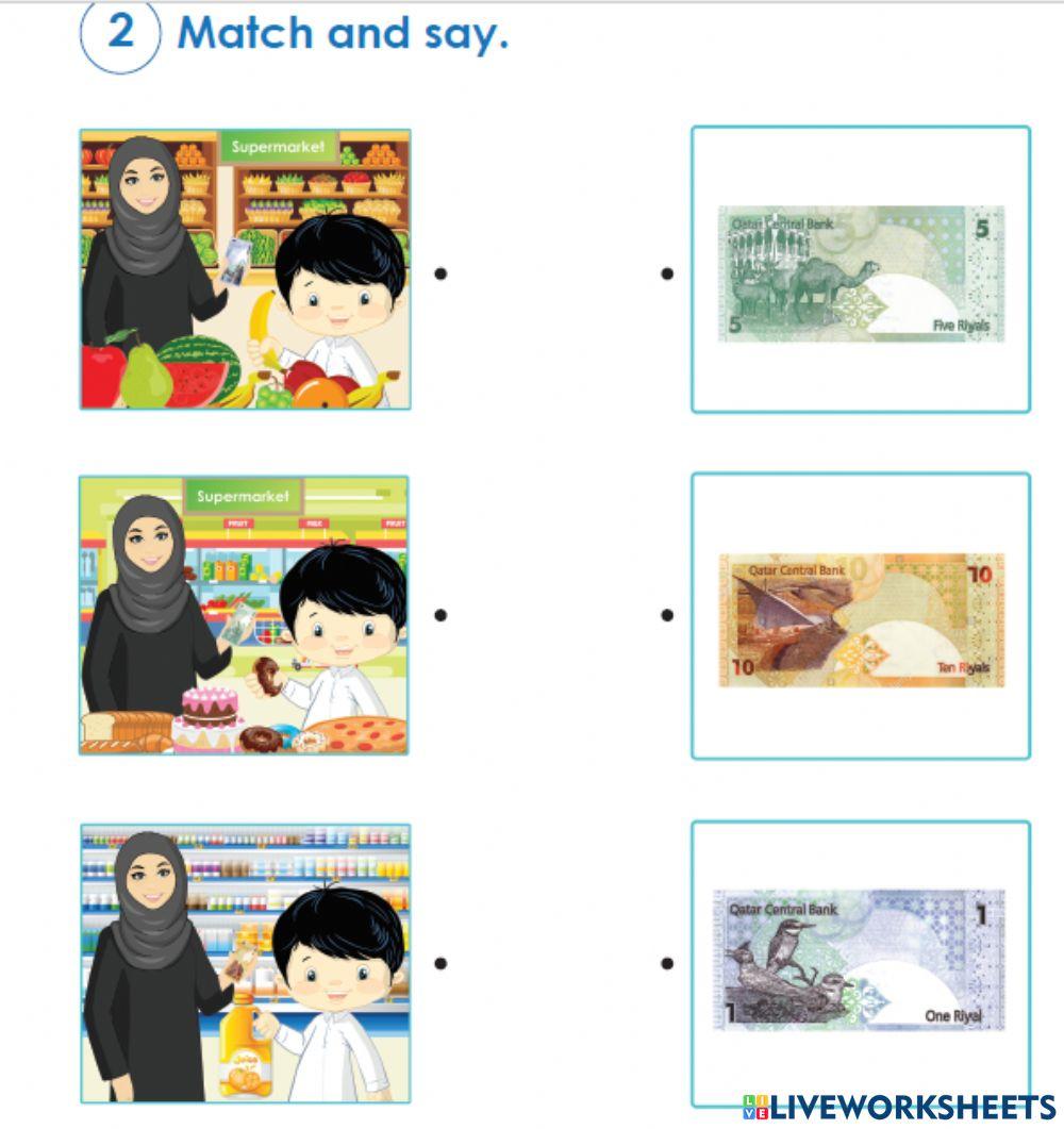 money worksheet matching online exercise for | Live Worksheets