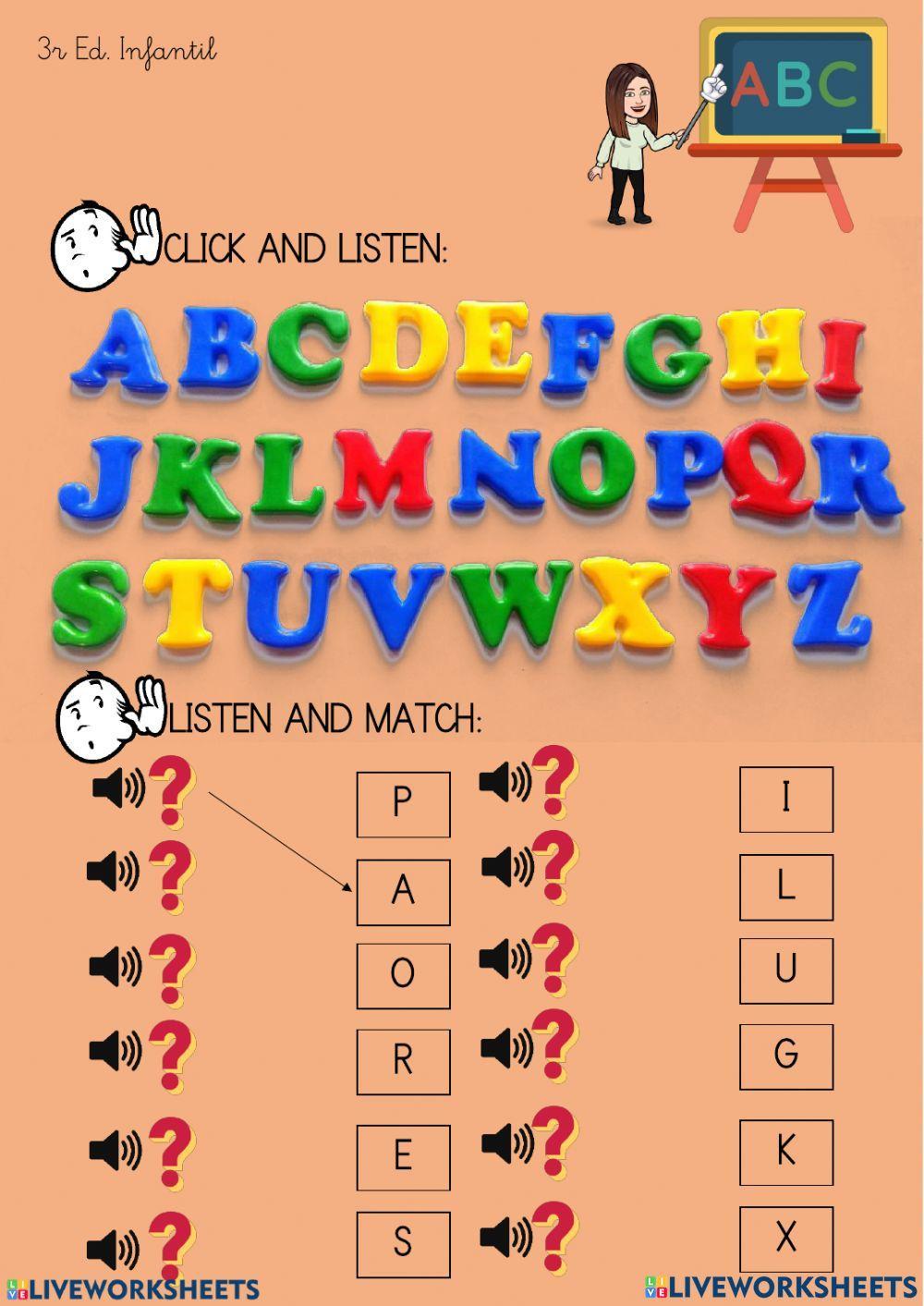 Alphabet 0216 | Astryd arias | Live Worksheets