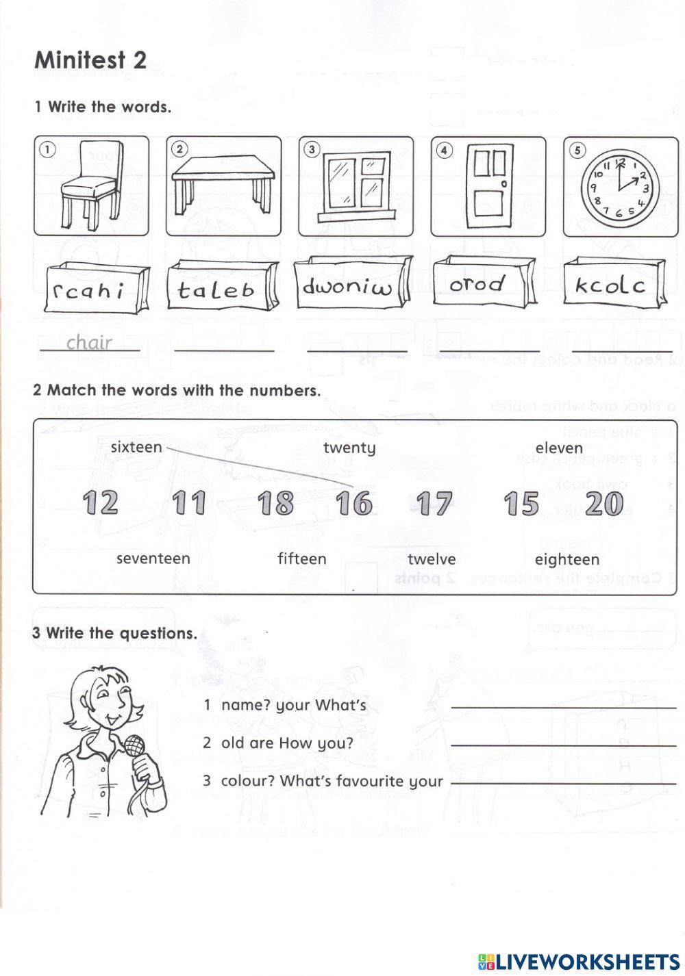 AJ-Mini test-Chit chat 1 online exercise for | Live Worksheets