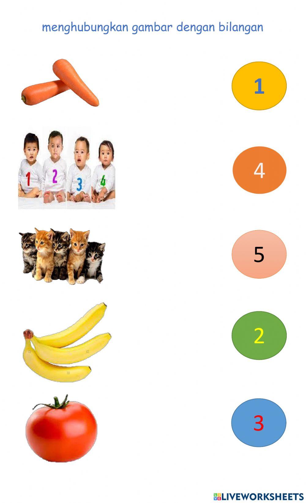 Menghubungkan bilangan worksheet | Live Worksheets