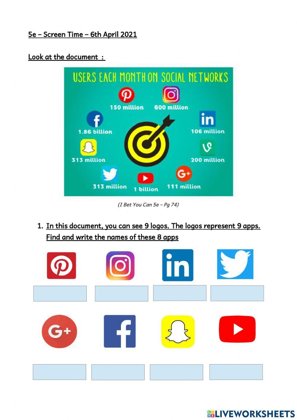 Apps | Free Interactive Worksheets | 876108