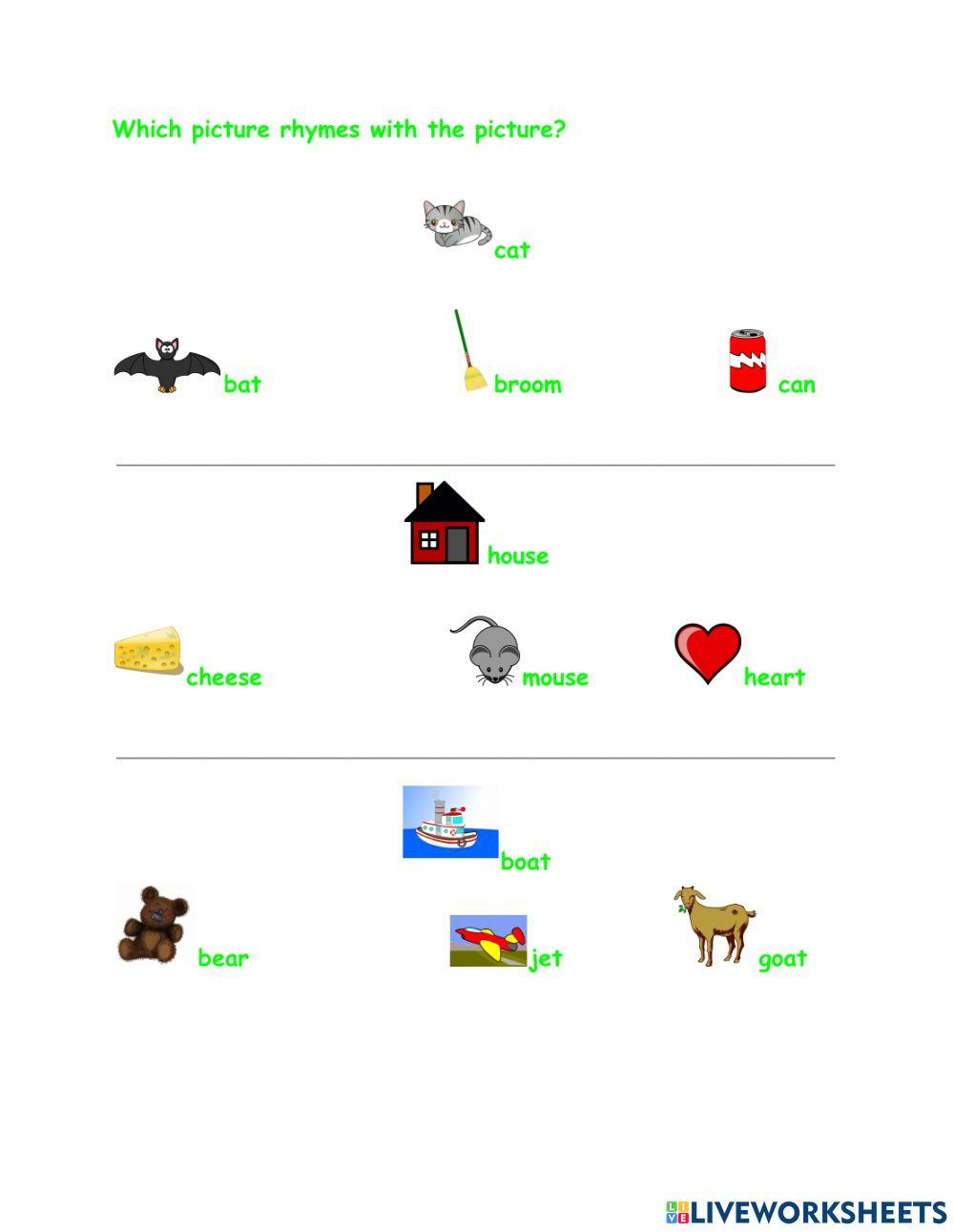 Rhyming Words 876180 | marciechavez | Live Worksheets