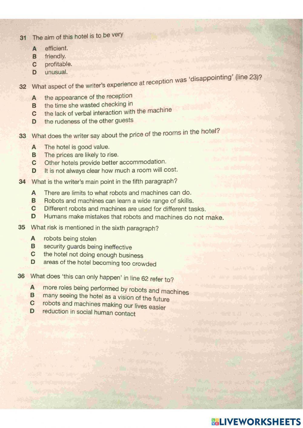 FCE - practice … | Free Interactive Worksheets | 876462