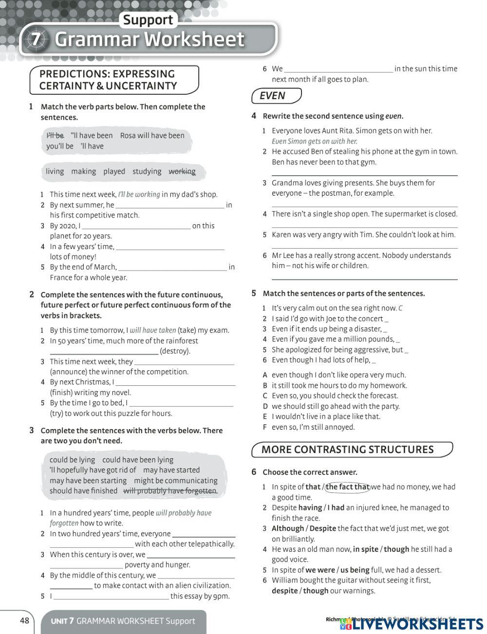 PREDICTIONS - C… | Free Interactive Worksheets | 4967528