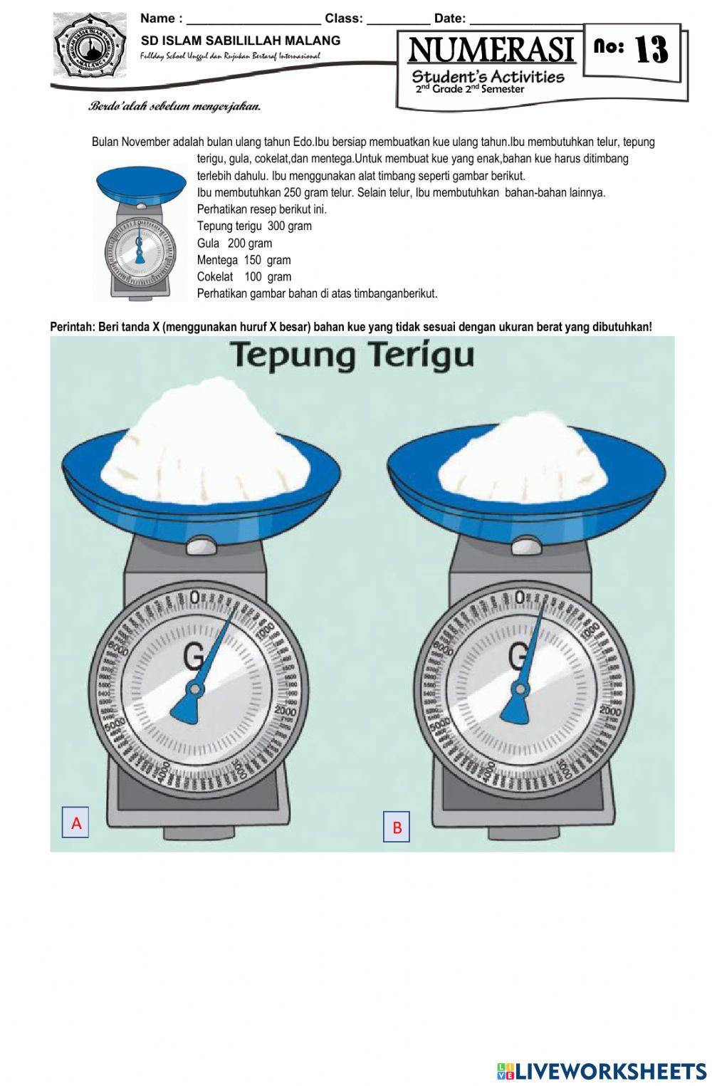Berat online worksheet | Live Worksheets
