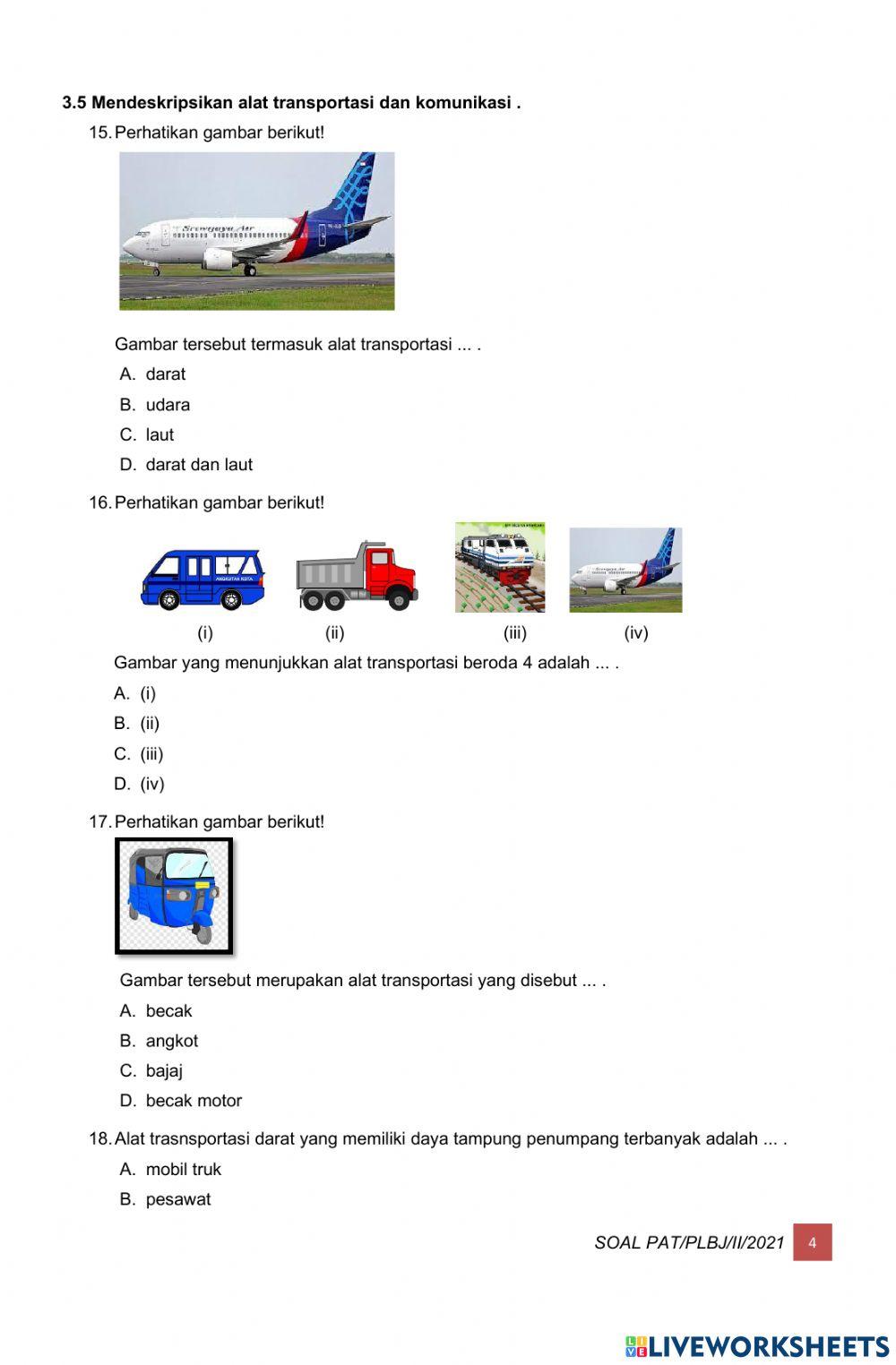 Soal PAT PLBJ worksheet | Live Worksheets