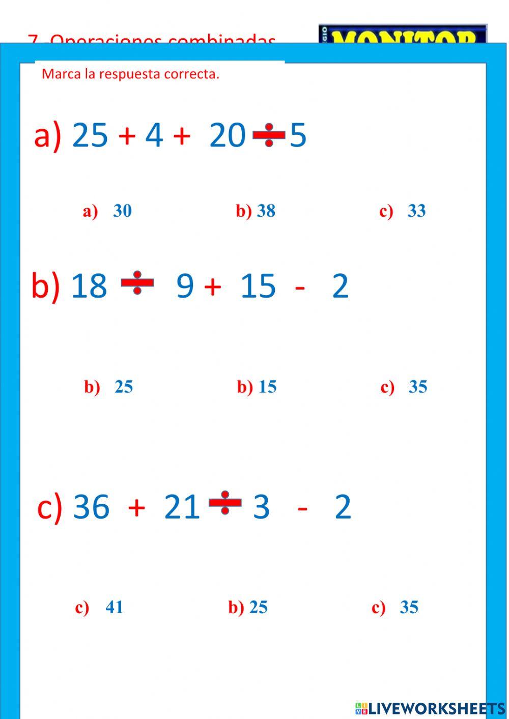 Álgebra interactive activity for SEGUNDO GRADO | Live Worksheets
