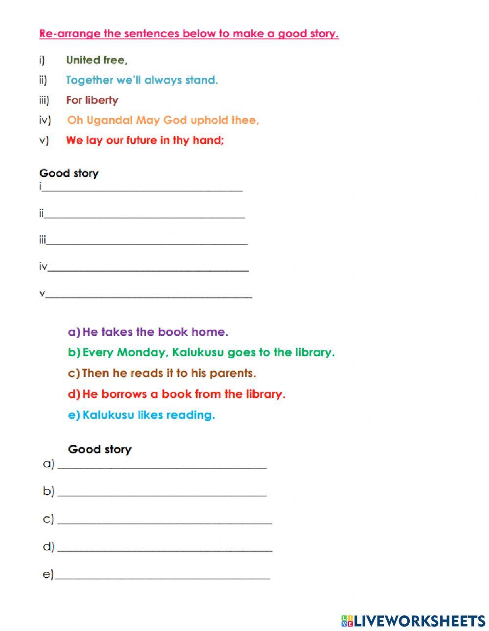 Guided Composition exercise | Live Worksheets