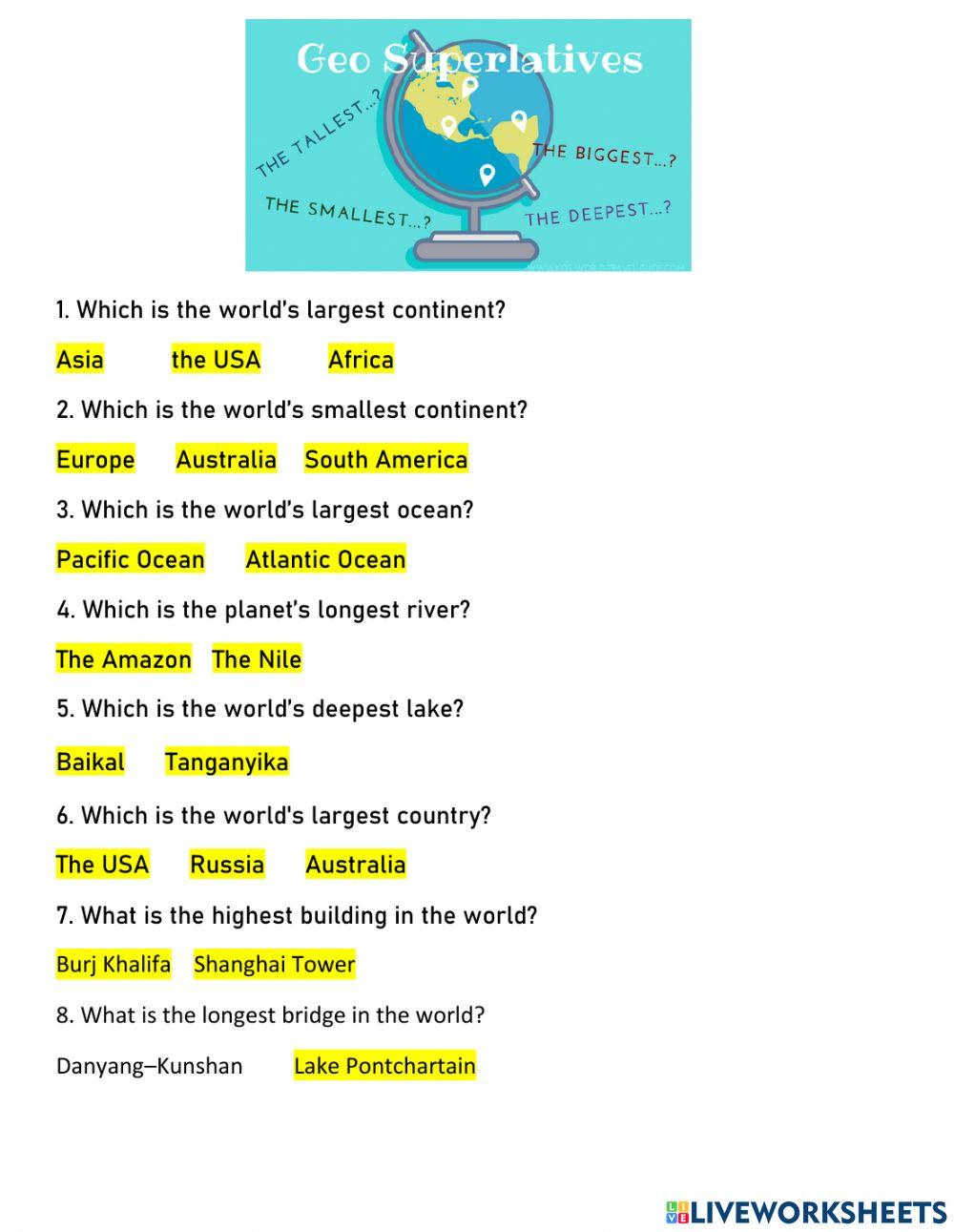 927392 | Geography superlatives | ingachunka