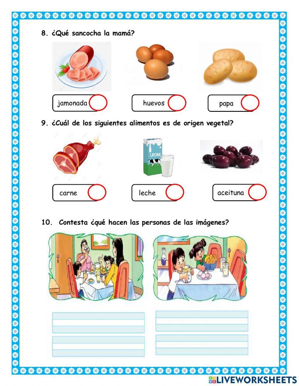 desayuno worksheet