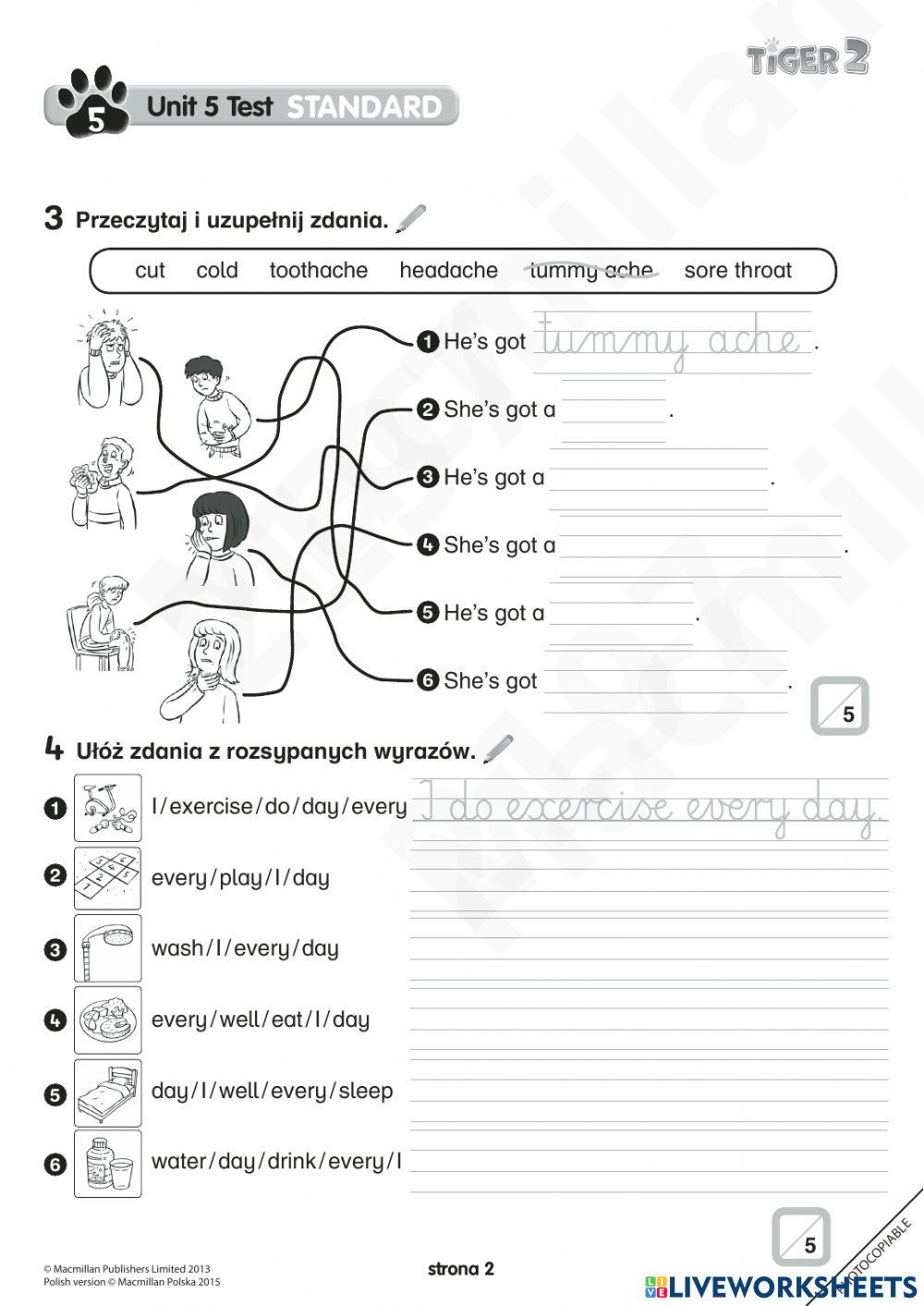 unit 5 test Tiger 2 online exercise for | Live Worksheets