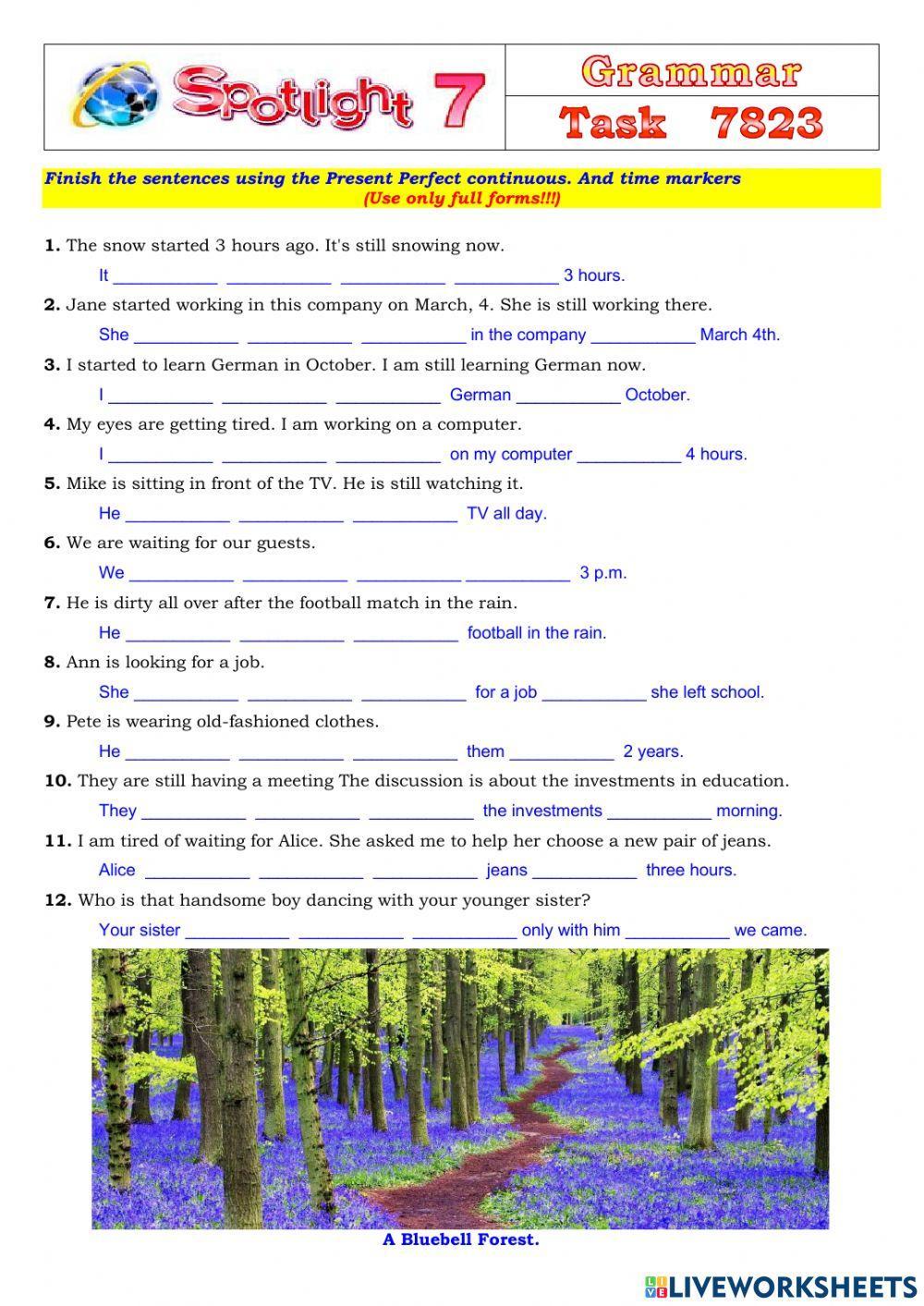 Spotlight 7 Task 7823 worksheet | Live Worksheets