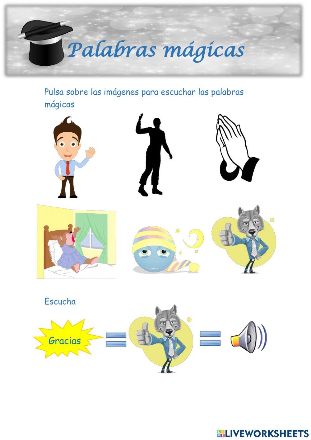 Palabras mágicas online worksheet | Live Worksheets