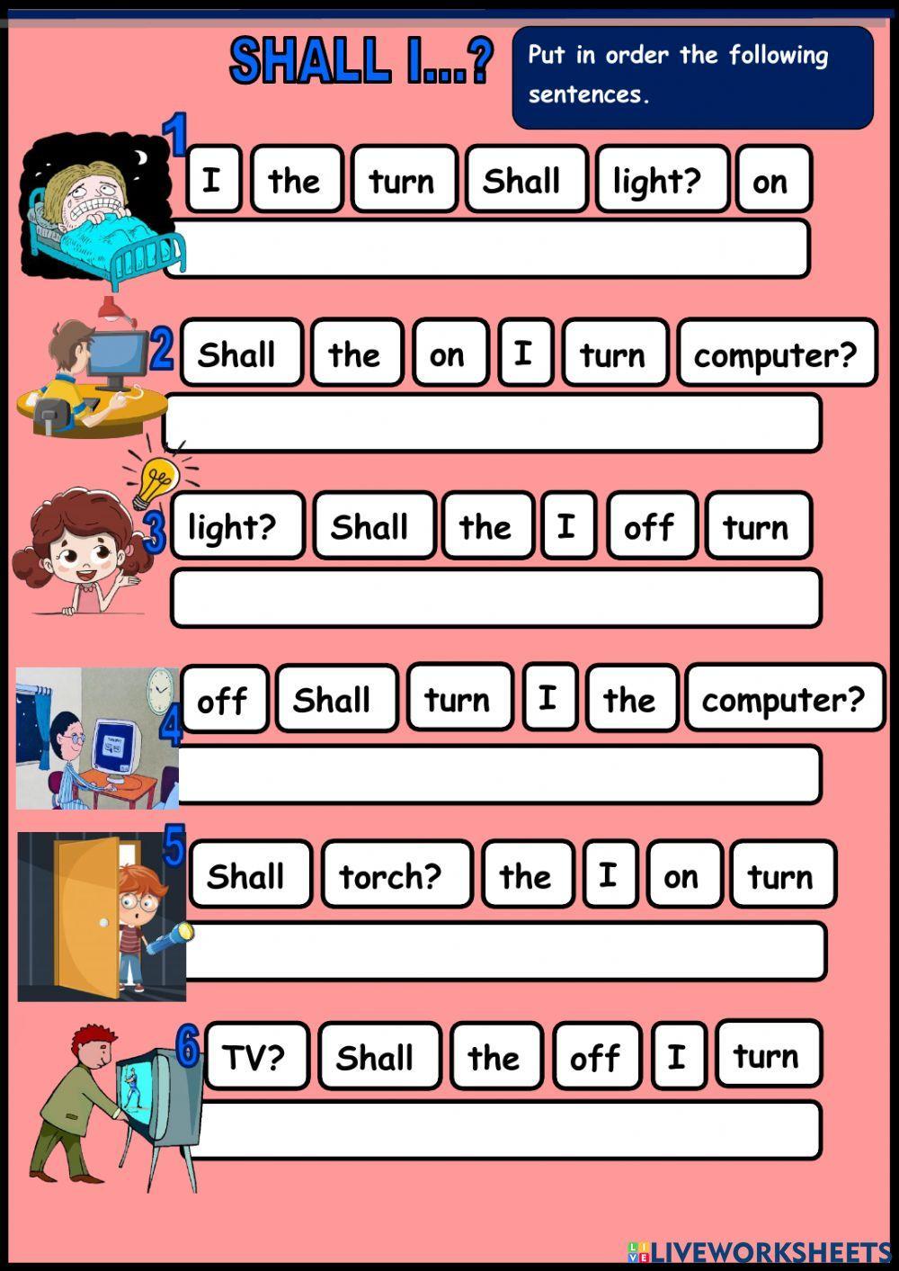 Shall I...? | Free Interactive Worksheets | 1062201