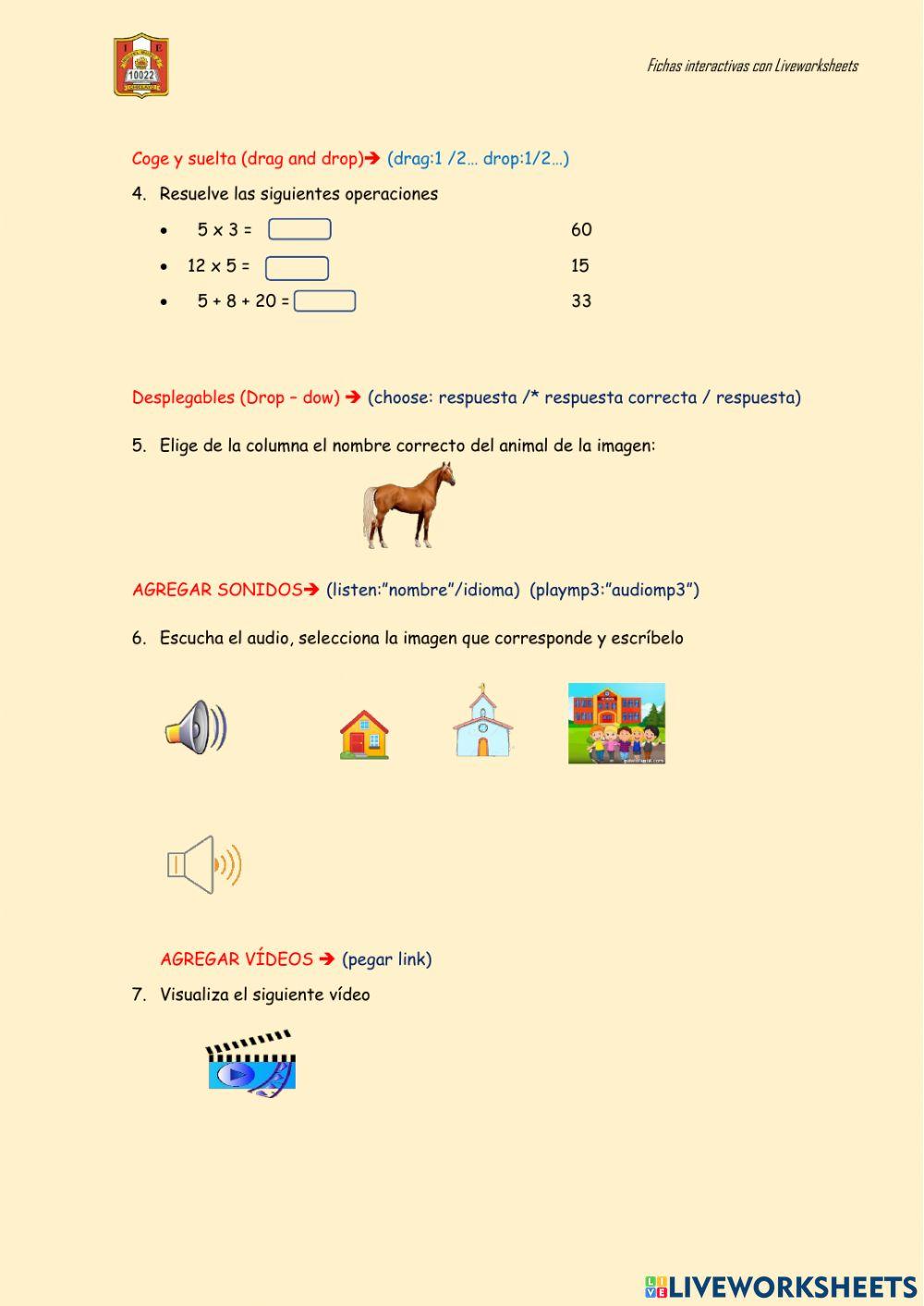 Practica de liveworksheets worksheet | Live Worksheets
