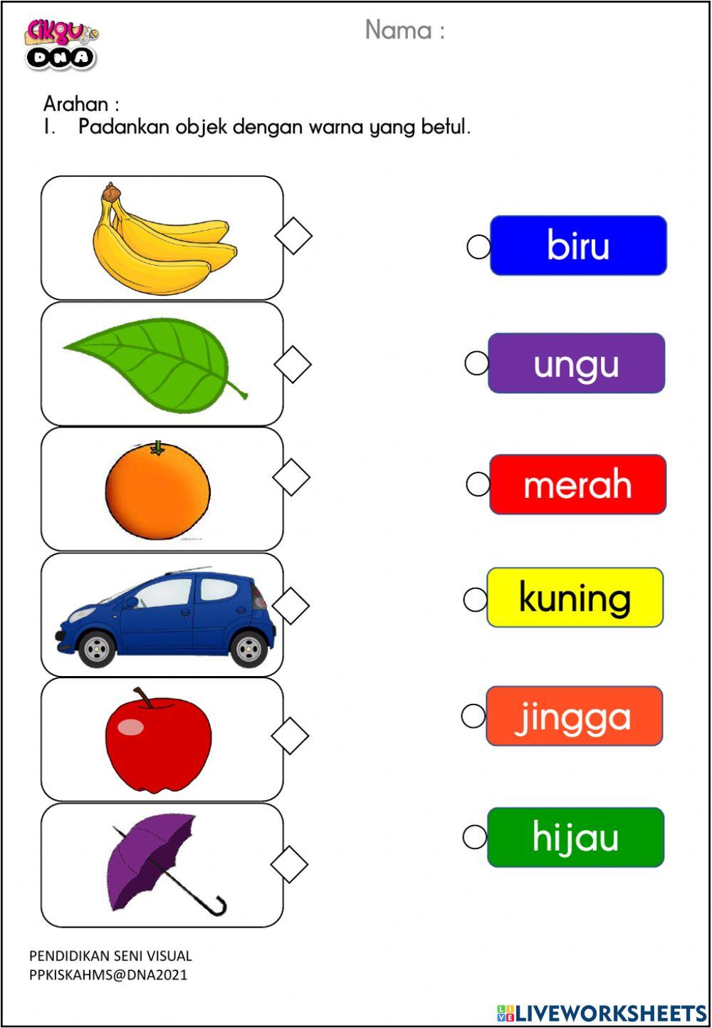 Mengenal Warna | Free Interactive Worksheets | 930049