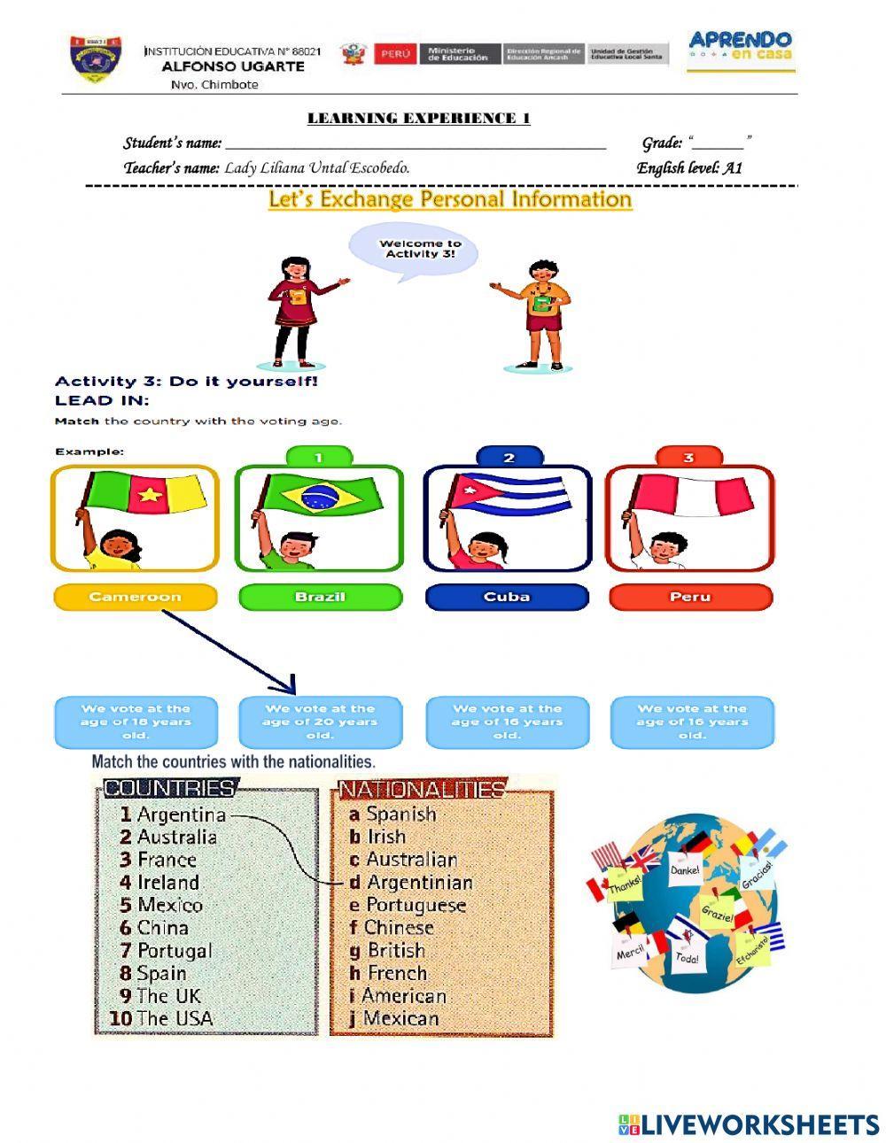 Let’s Exchange … | Free Interactive Worksheets | 4970199