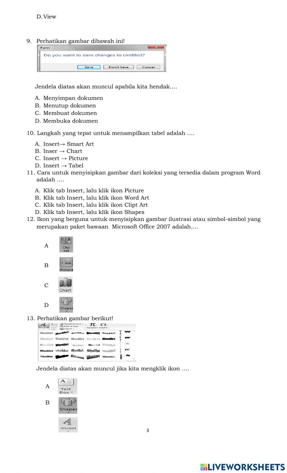 Tik online exercise for 6 | Live Worksheets