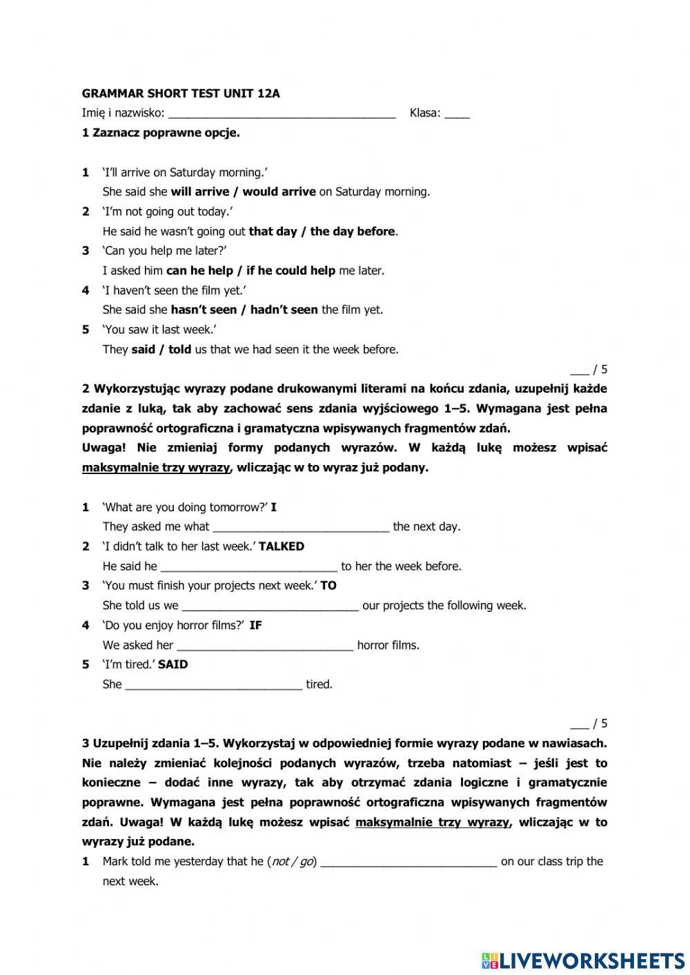 repetytorium kl… | Free Interactive Worksheets | 4970990