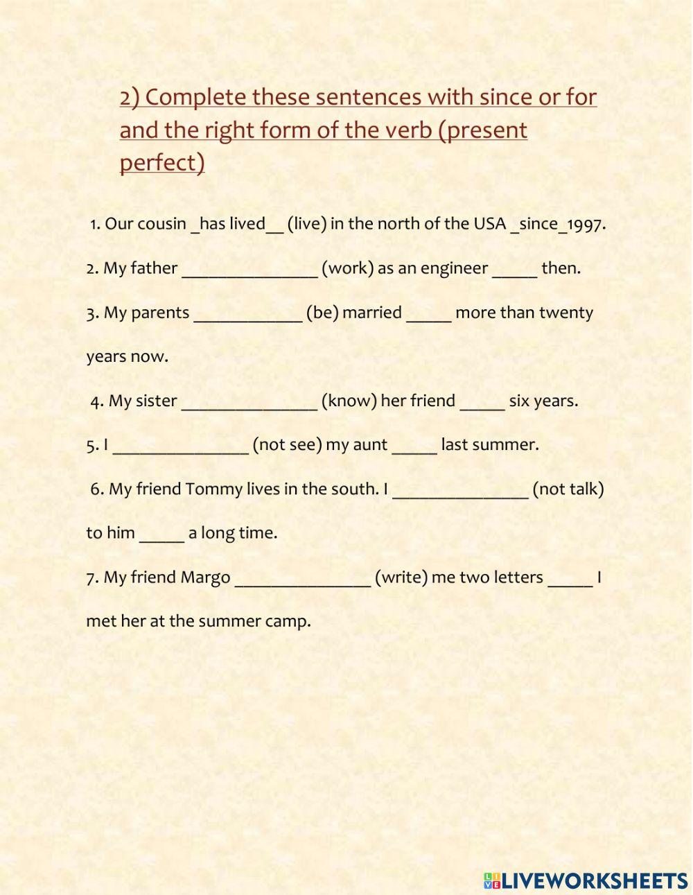 Grammar online exercise for 7 | Live Worksheets