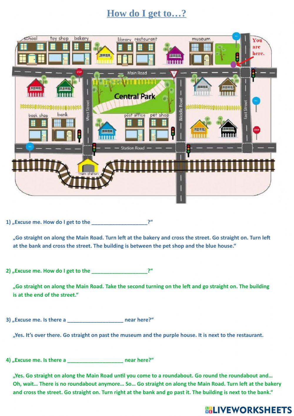 How do I get to...? online exercise for | Live Worksheets