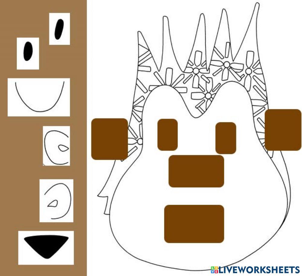 Monkey-s face worksheet | Live Worksheets