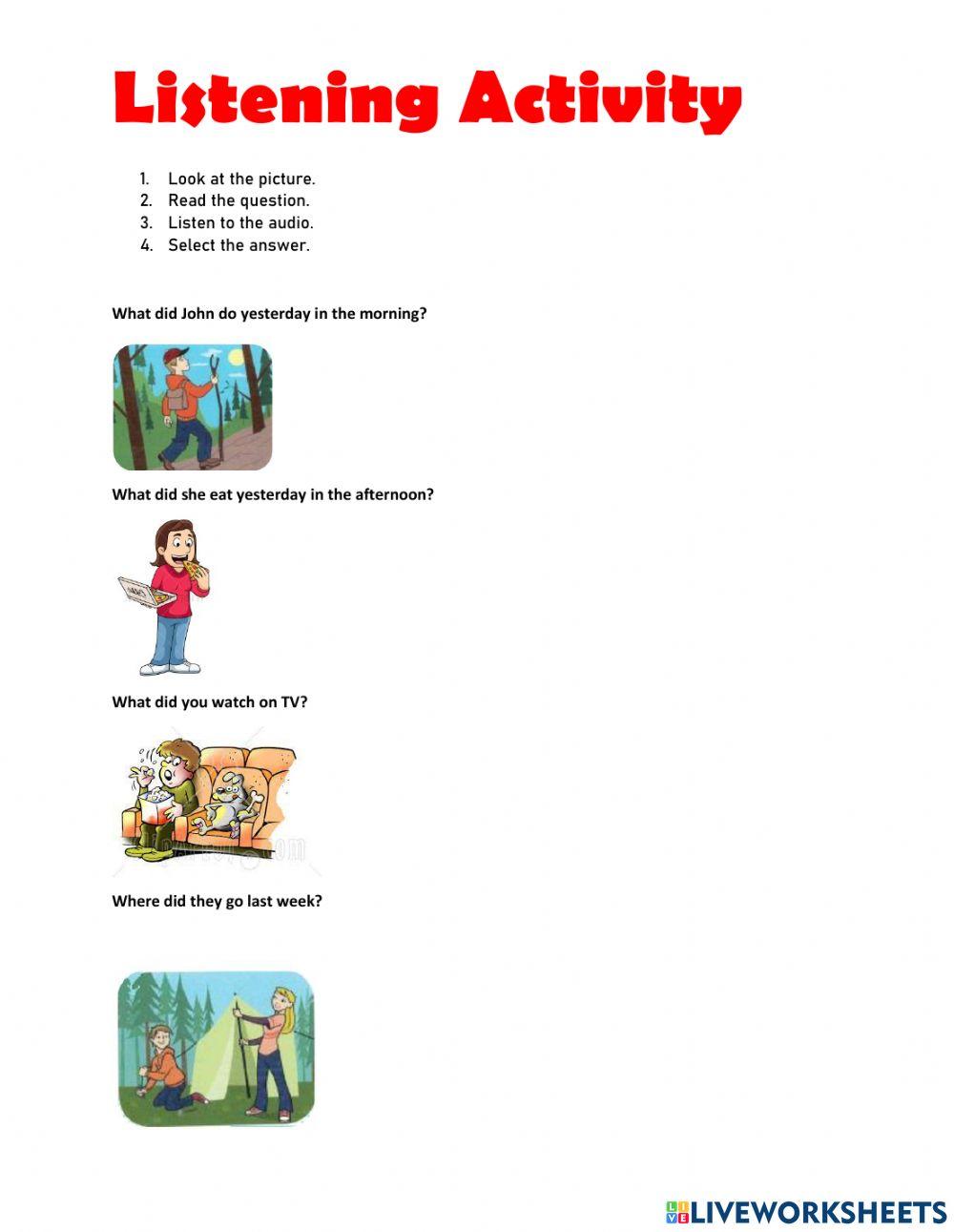 Listening simpl… | Free Interactive Worksheets | 4971873