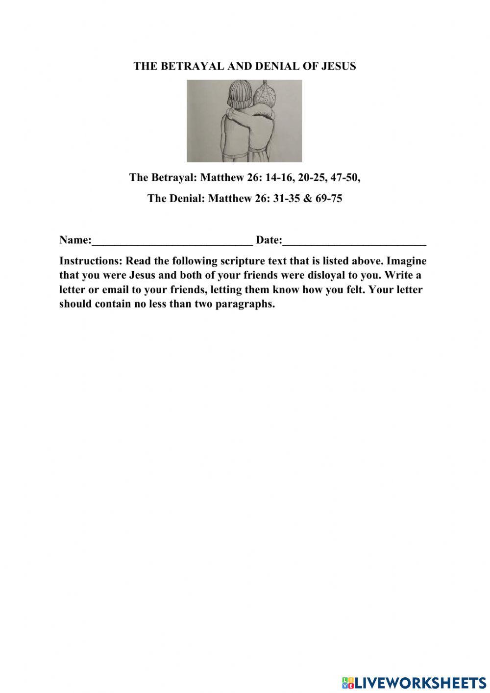 The Betrayal and Denial of Jesus Assignment 4971885