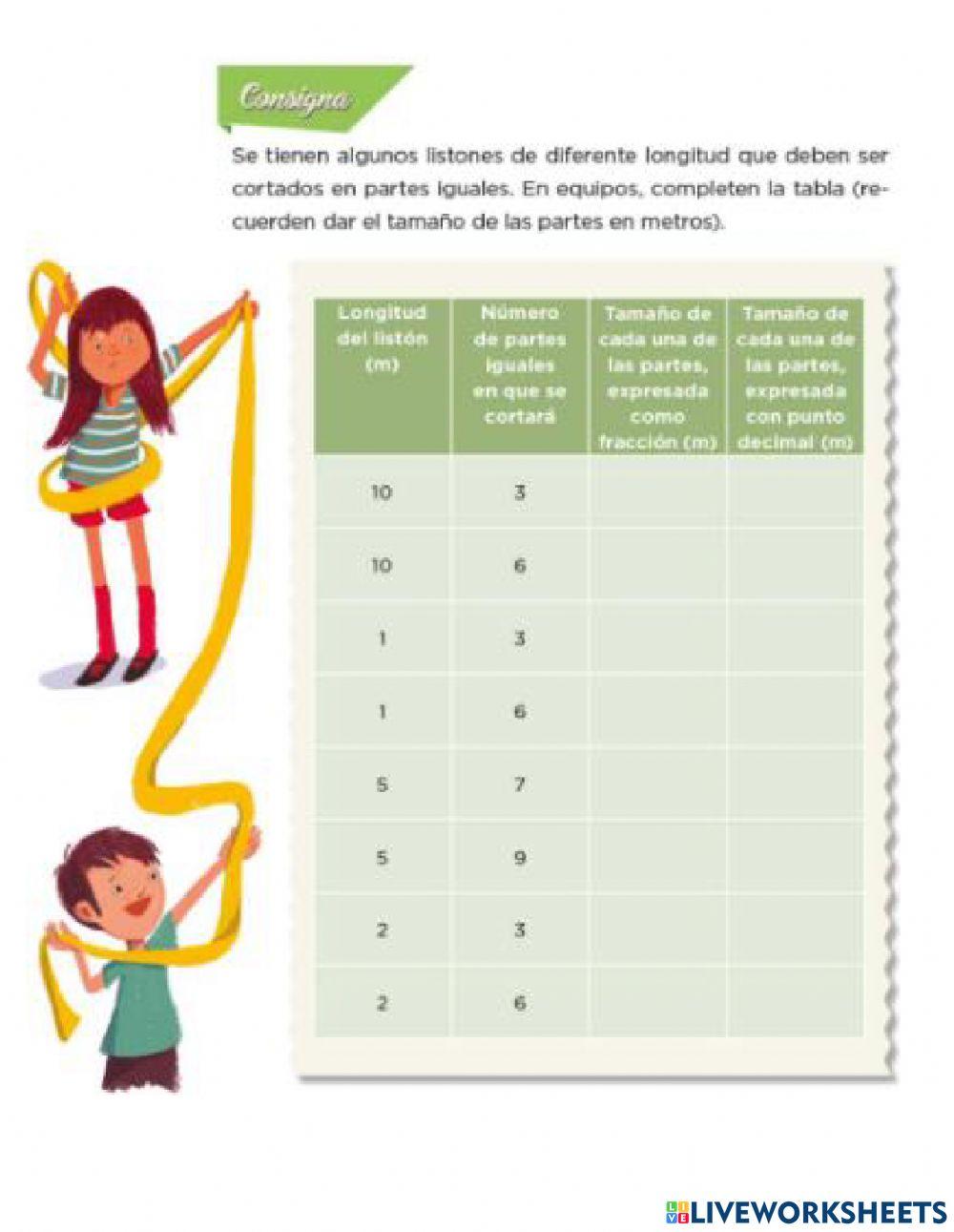 Los listones 2 worksheet | Live Worksheets