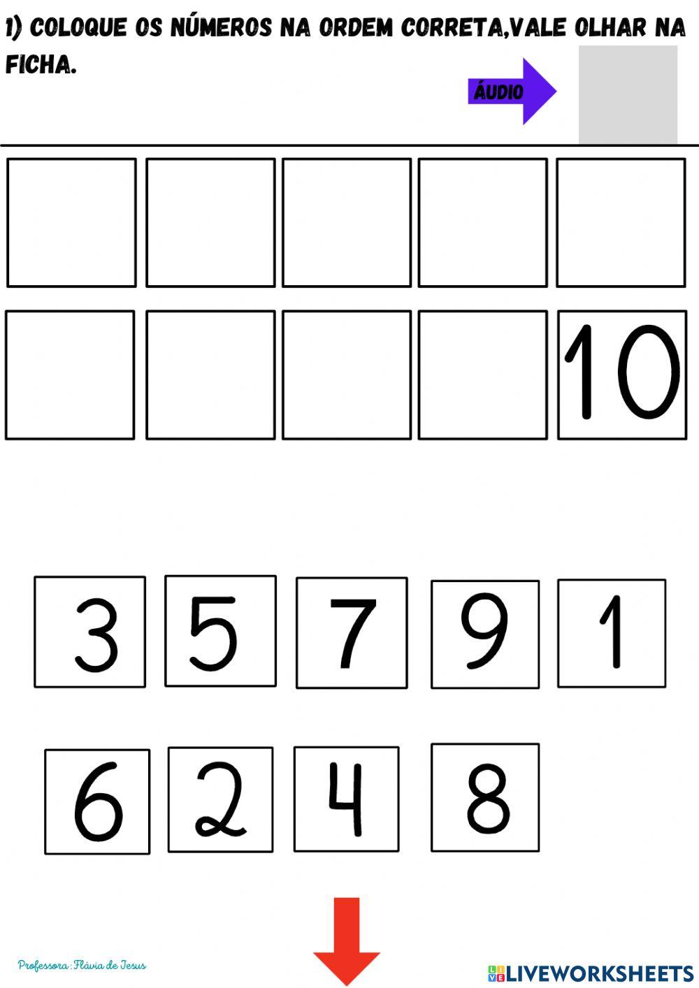 Ordem númerica online exercise | Live Worksheets