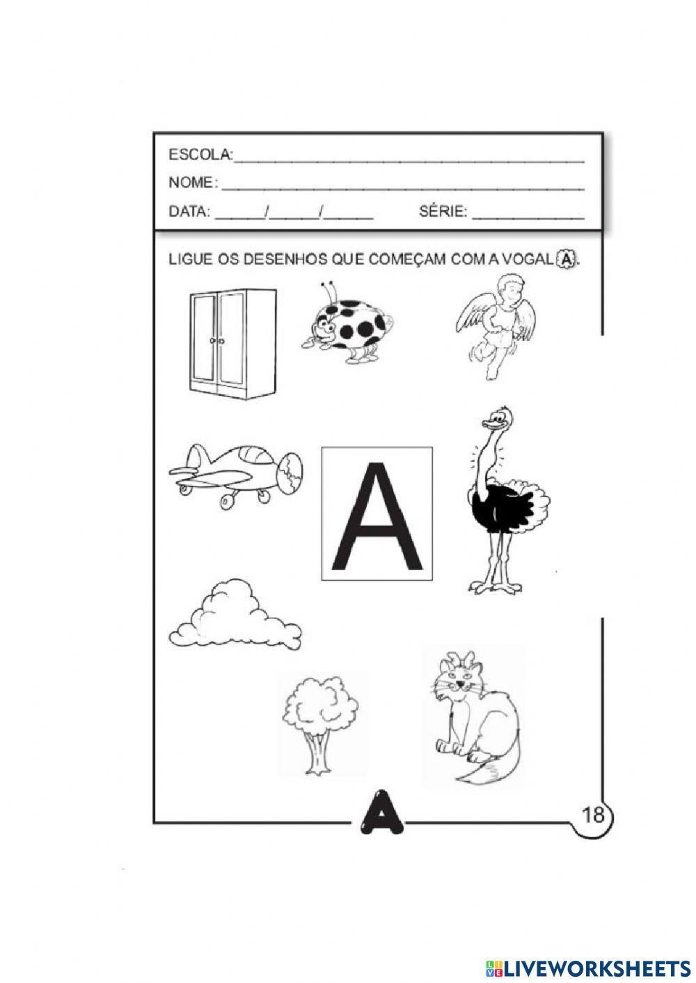 Letra a exercise for 1ºANO | Live Worksheets