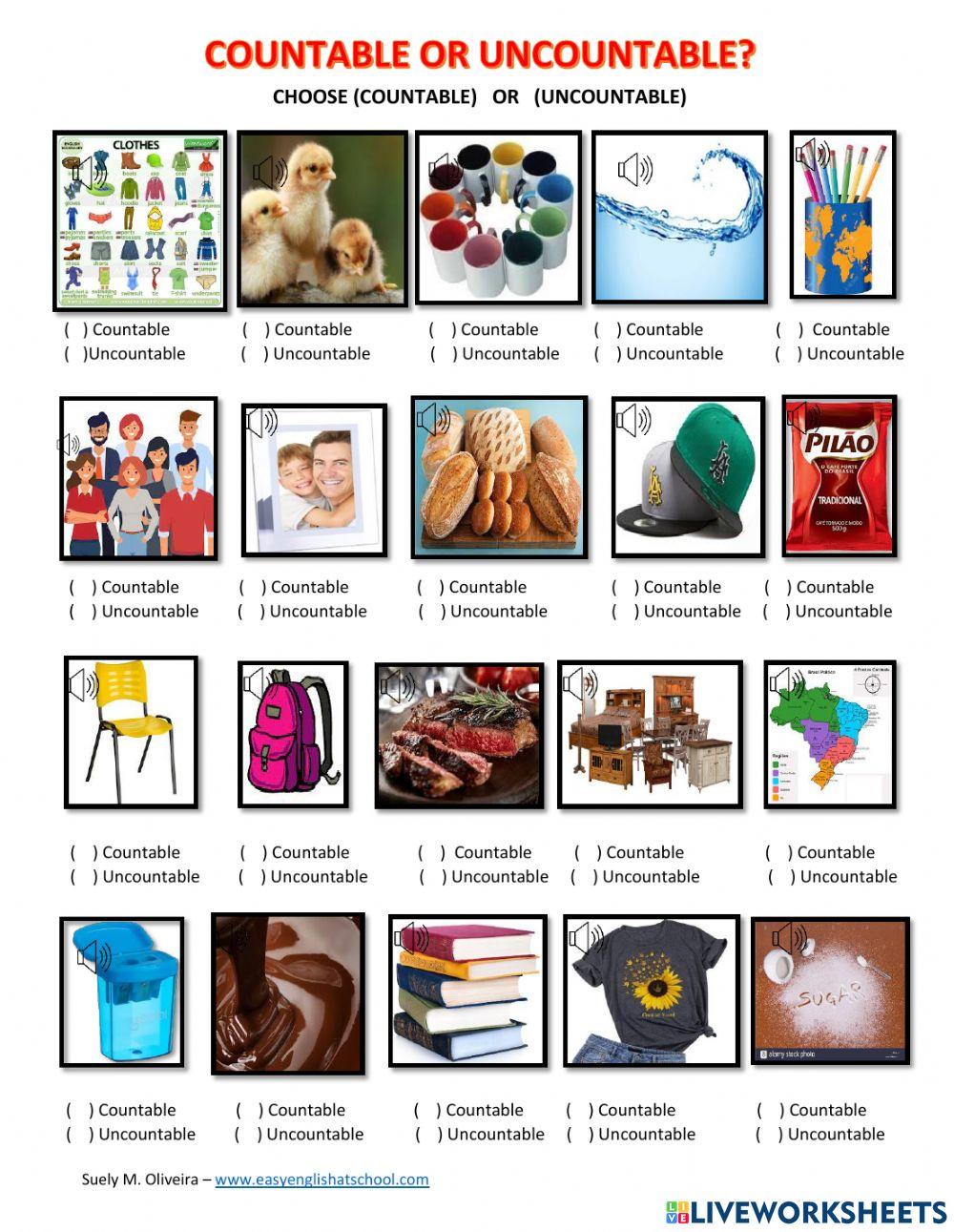 Countable and Uncountable Exercise 933227 | Suely Machado