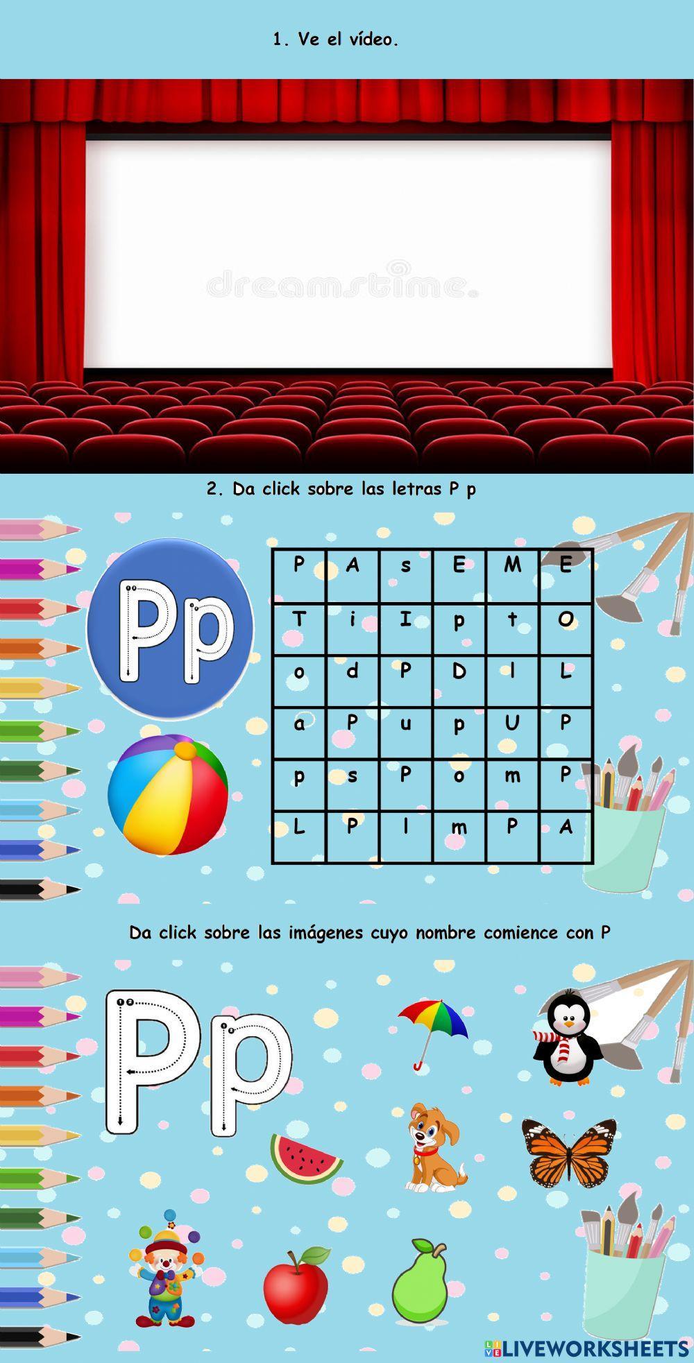 Letra P | Free Interactive Worksheets | 933463