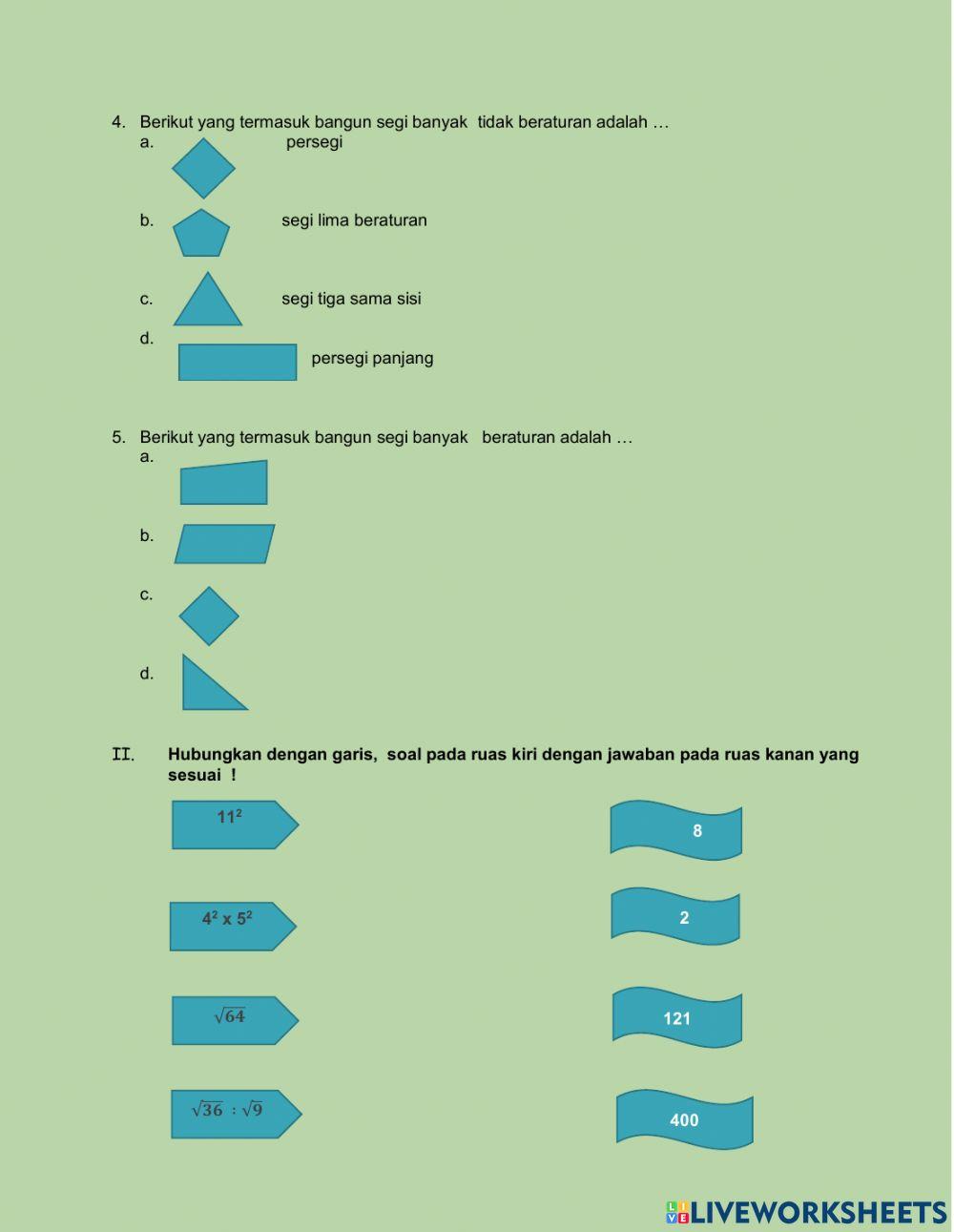 Latihan PAT worksheet | Live Worksheets