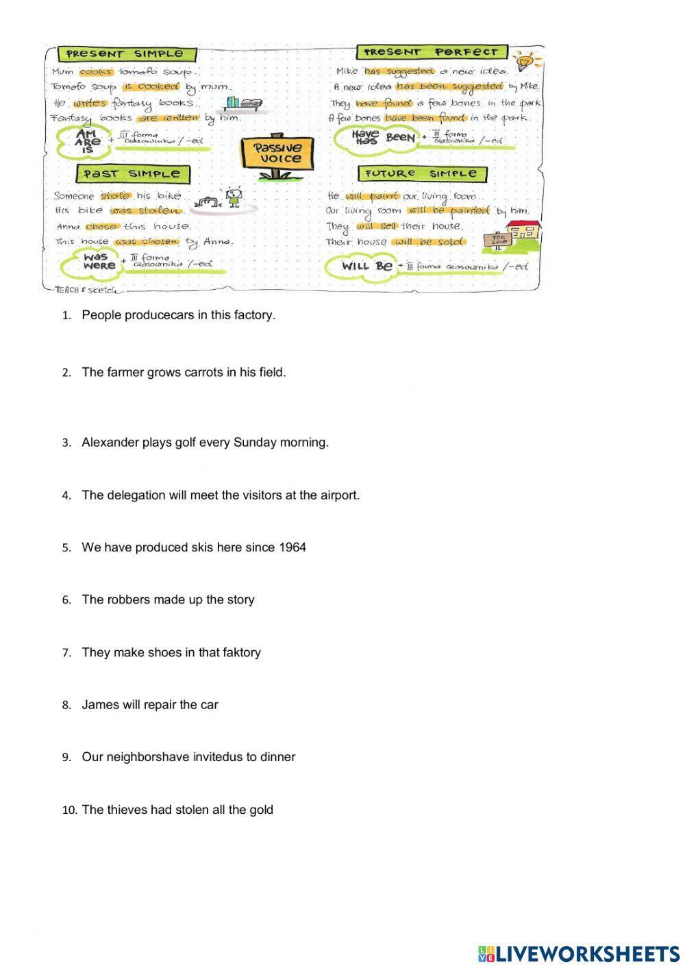 Tha passive grade 7 worksheet | Live Worksheets