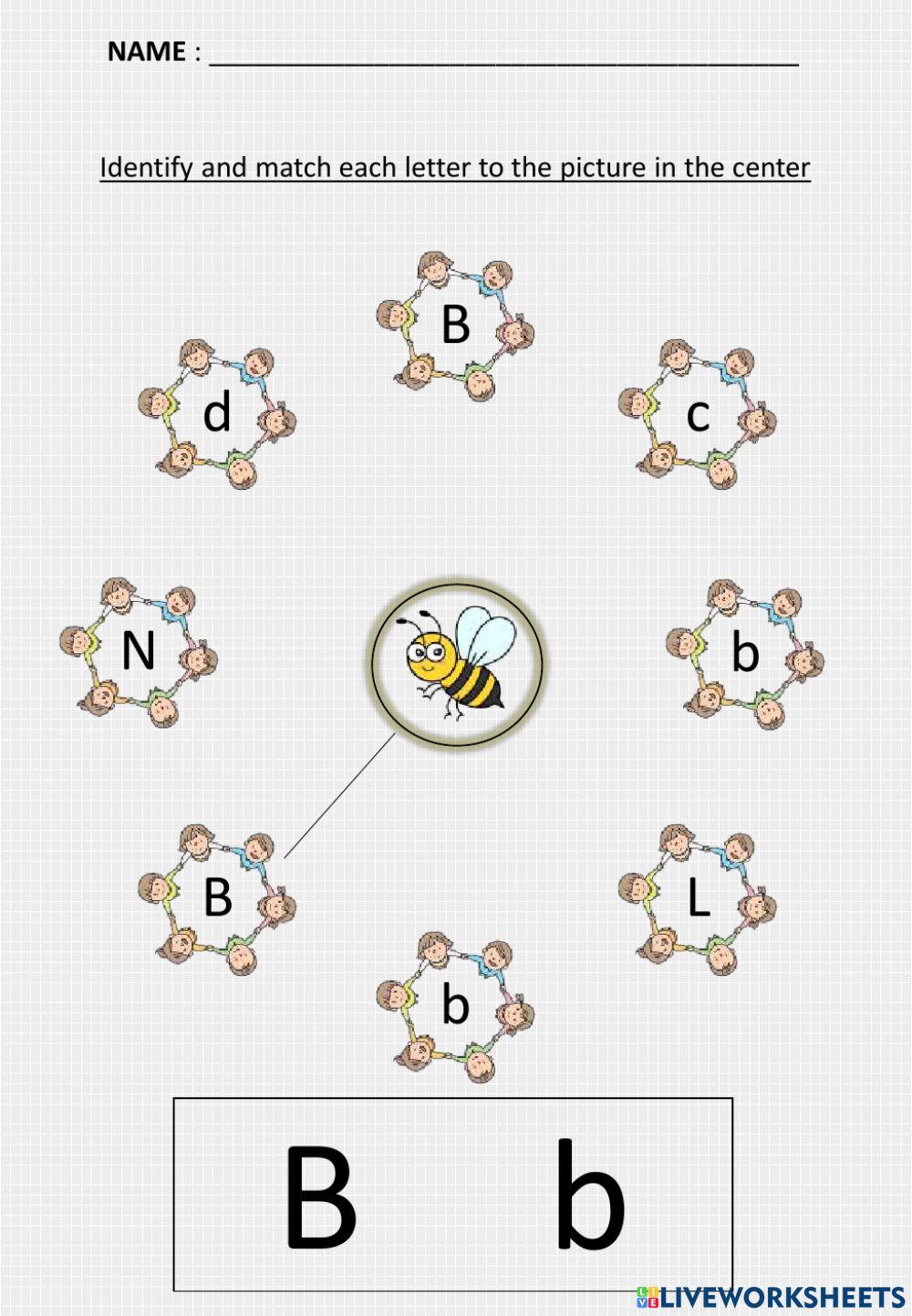 Identify and match the letter worksheet | Live Worksheets