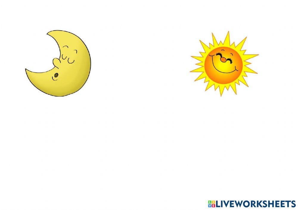 Sol y luna worksheet | Live Worksheets