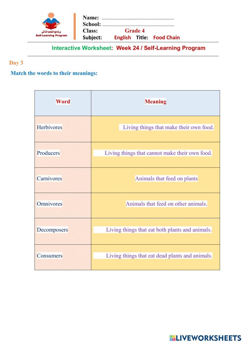 W24 Gr4-Eng-D3-Int. WS worksheet | Live Worksheets