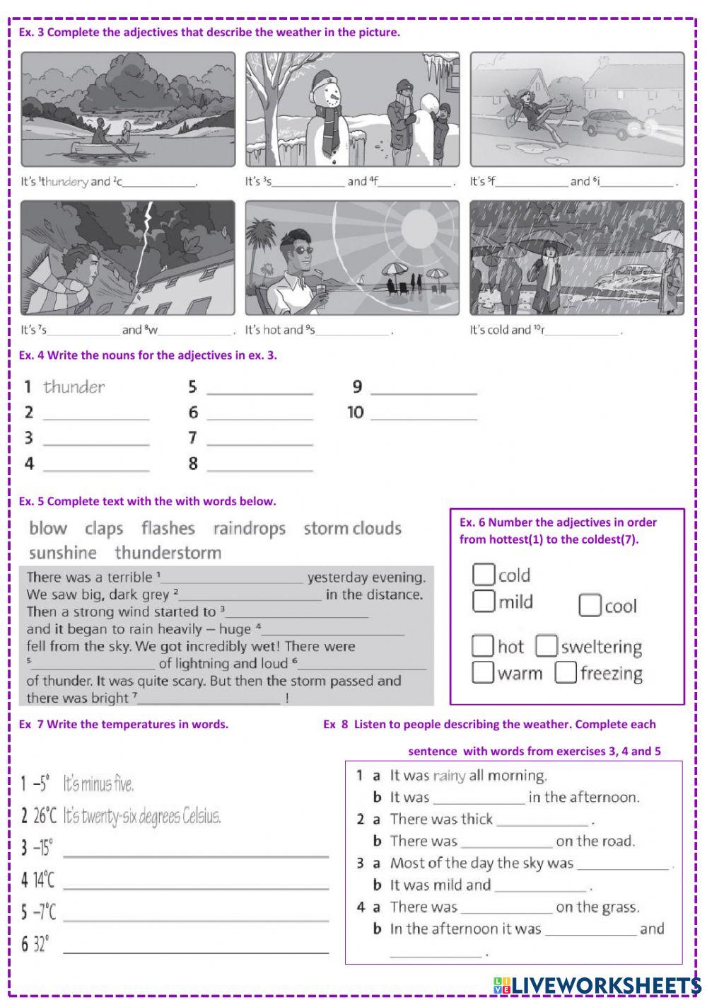 Unit 4A WEATHER… | Free Interactive Worksheets | 935697