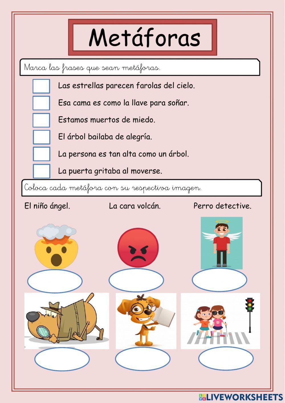 935741 | Las metáforas | jdrp | LiveWorksheets