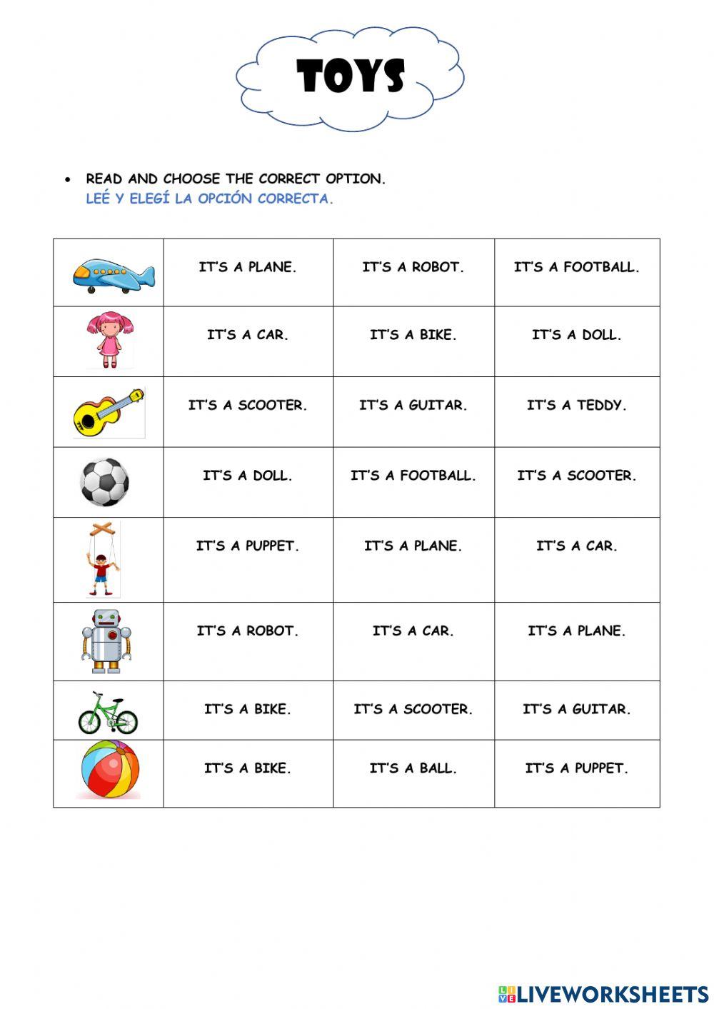 The Toys 3 worksheet | Live Worksheets