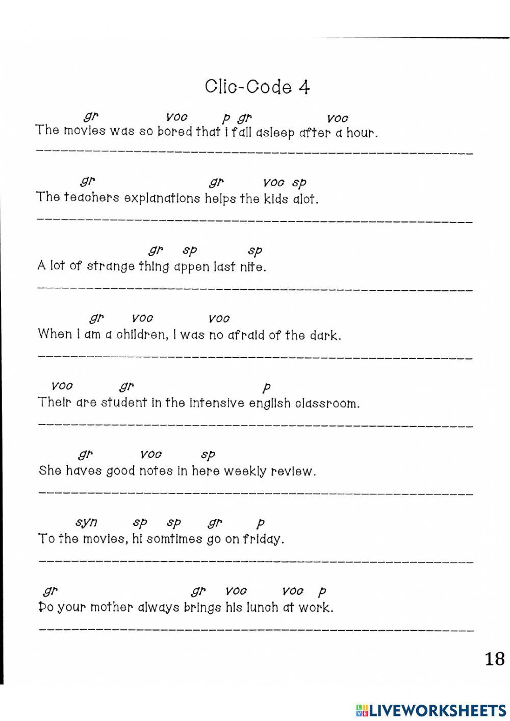 Clic code 4 And 5 Online Exercise For Live Worksheets clic-code-4-and-5-online-exercise-for-live-worksheets